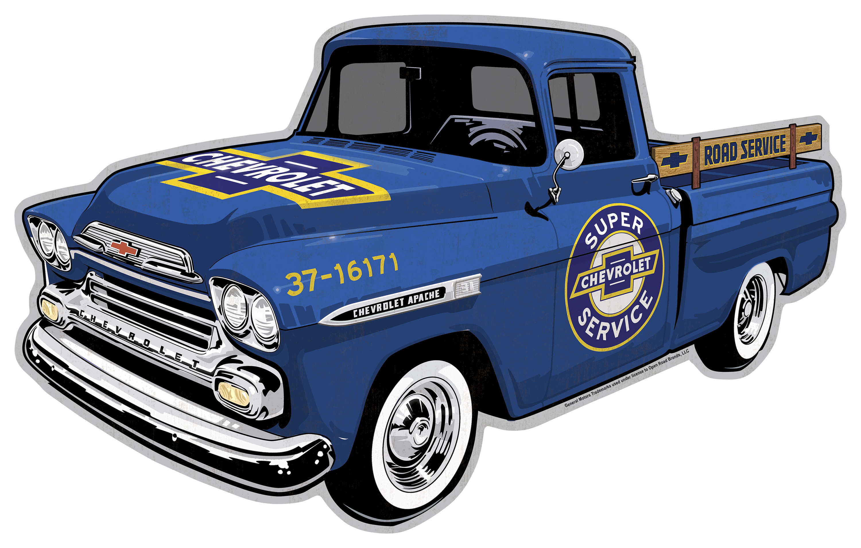 Open Road Brands Chevy Truck Rustic Die-Cut Embossed Tin Sign | Bass ...